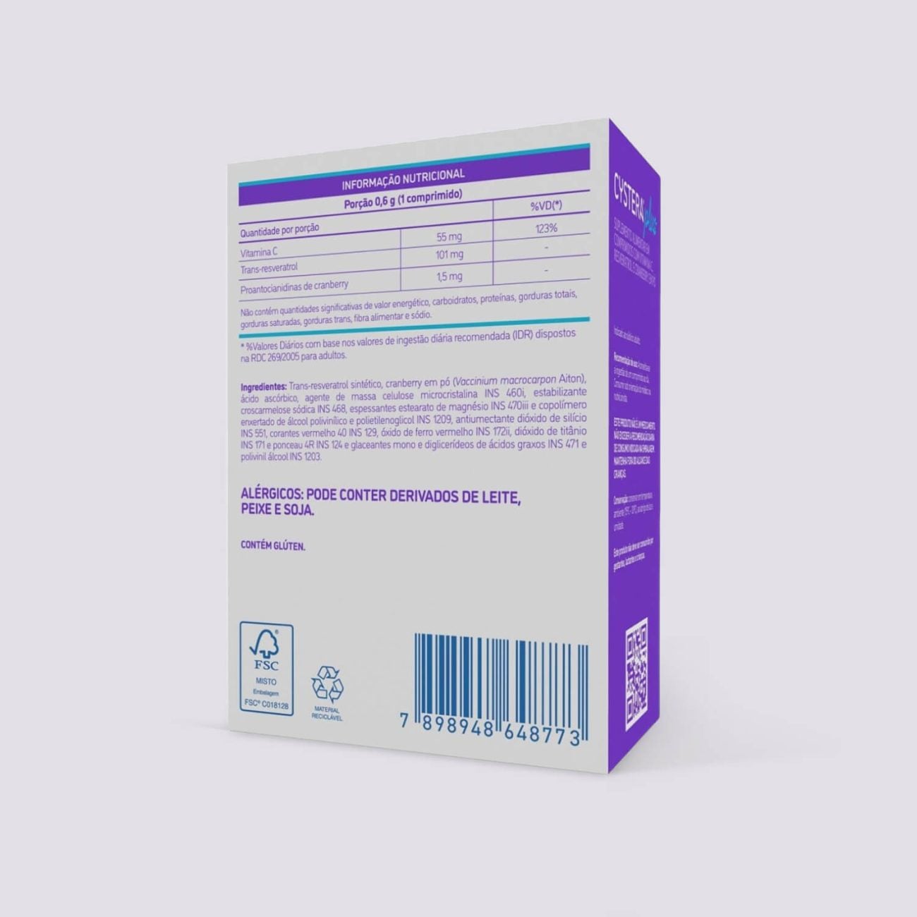 Cystera Plus - 30 Comprimidos - Cranberry e Resveratrol | Famivita