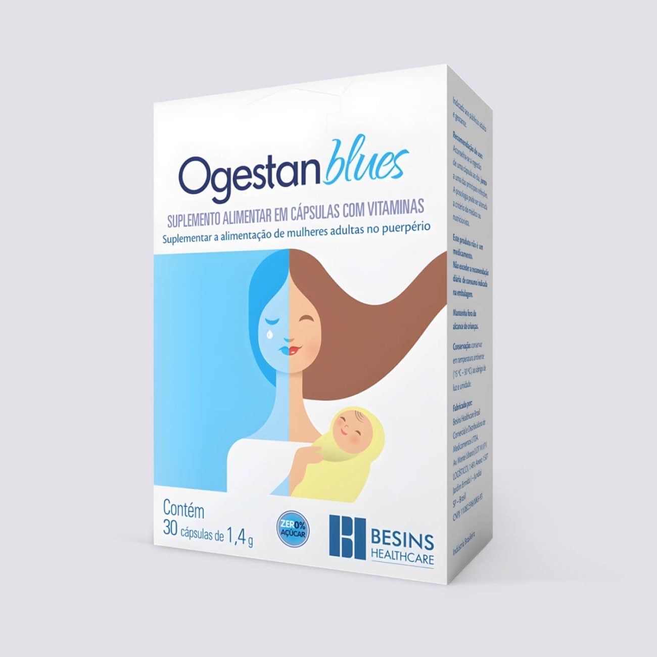 Ogestan Blues - 30 Cápsulas - Suplemento de Puerpério | Famivita