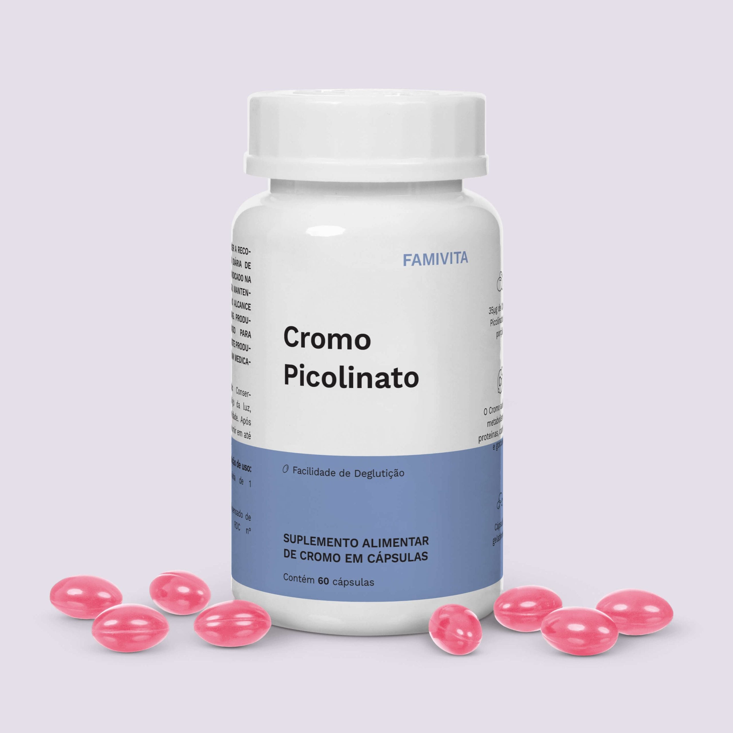 Cromo Picolinato - 60 Cápsulas - Saúde Metabólica | Famivita