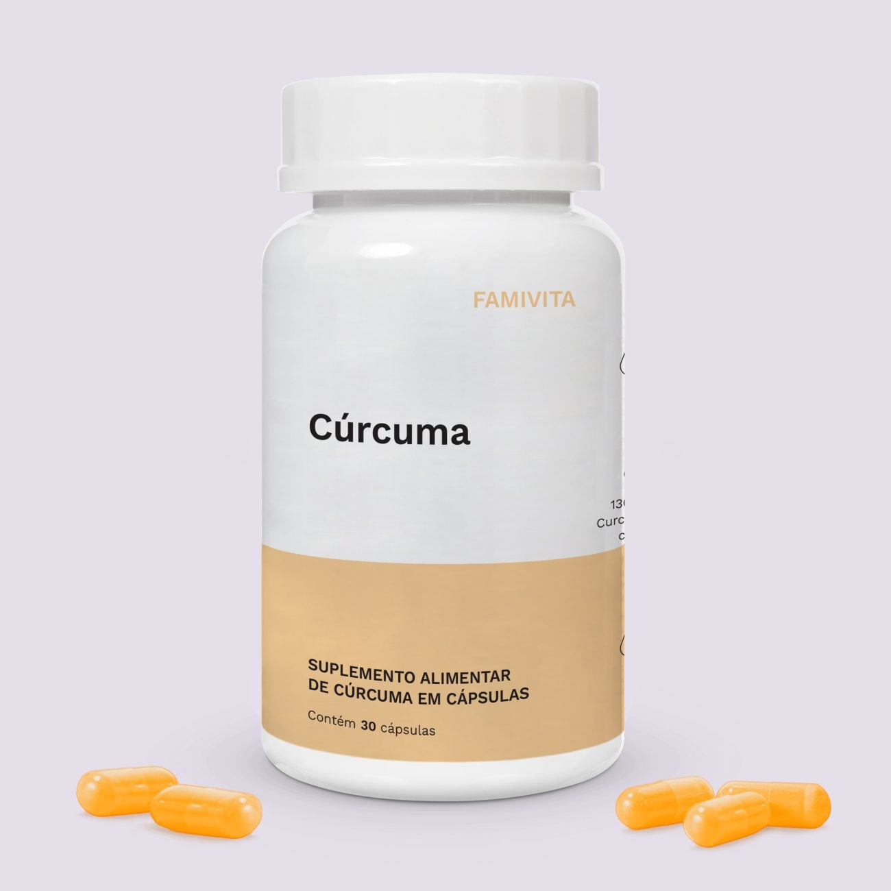 Cúrcuma - 30 Cáps - Potencial Antioxidante | Famivita