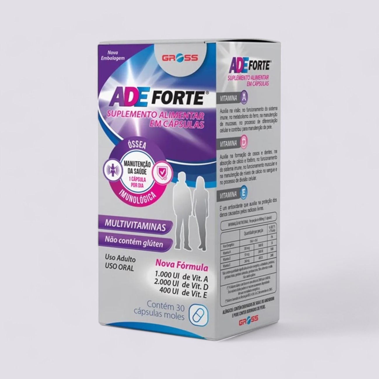 Adeforte - 30 e 60 Cápsulas - Vitamina A, D e E | Famivita